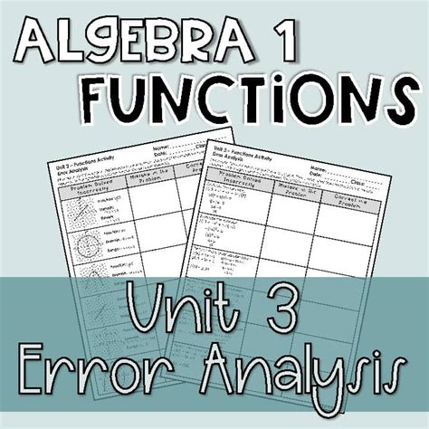Algebra 1 Error Analysis Functions By Justmaththings Tpt
