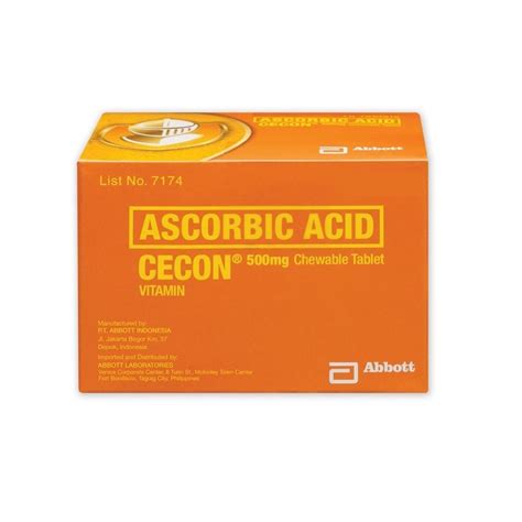 Cecon Ascorbic Acid 500mg Chewable Tablet 15 Tablets 1 Pack Shopee Philippines