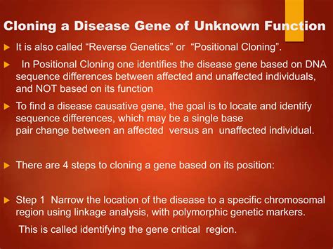 Gene Mapping Clonning Of Disease Gene1pptx