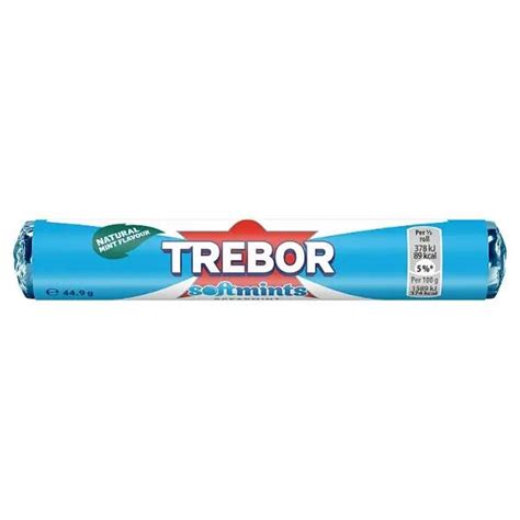 Trebor Natural Mint Flavour Softmints Spearmint 449g Case Of 40