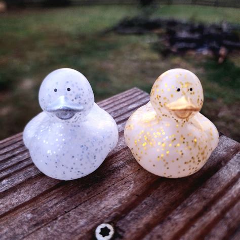 Sparkle Glitter Themed Rubber Duck Ducks Gold Silver Individuals Or Pack Of 2 Etsy