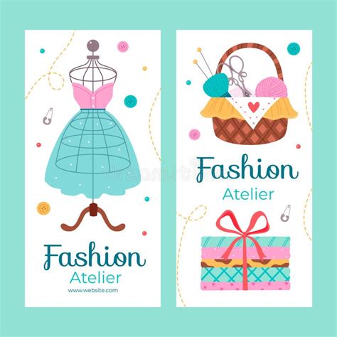 Sewing Banners In Flat Design Stock Illustration Illustration Of Flat Handmade 314144145