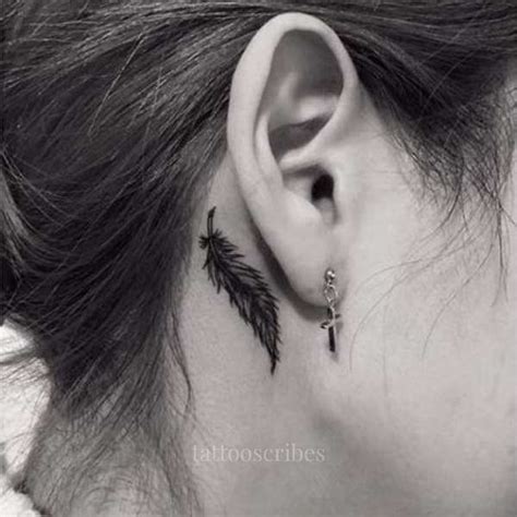 Feather Tattoos Behind The Ear 7 Stunning Ideas Youll Love