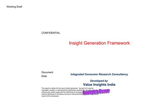 Insight Generation Framework V 5 Value Insights India Ppt