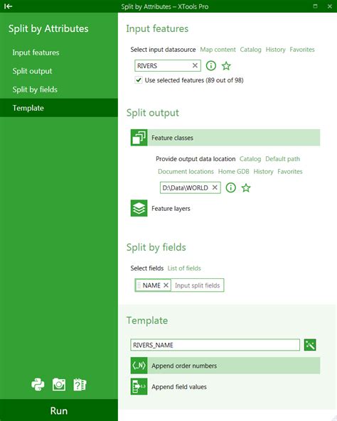 xtools pro help split layer by attributes