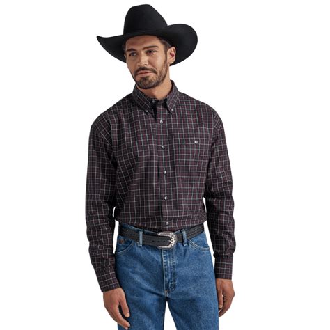 Wrangler Mens George Strait Long Sleeve Button Down Shirt 112338093
