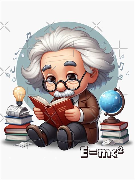 Albert Einstein Cartoon Sticker For Sale By Museswhispers Redbubble