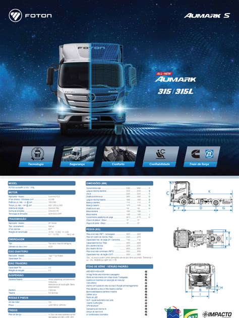 Ficha Técnica Foton Aumark S 315 Pdf Eixo Tecnologias Automotivas