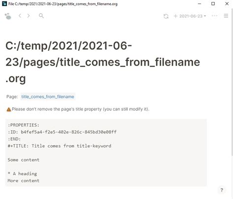 Org Mode Title Not Parsed If File Level Property Block Exist In File · Issue 2286 · Logseq