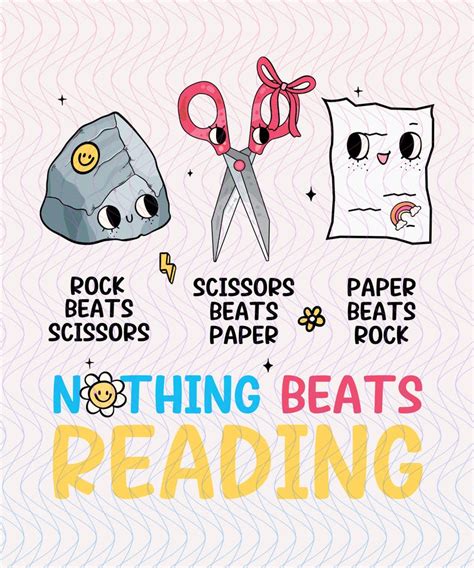 Png Nothing Beats Reading Rock Paper Scissors Etsy