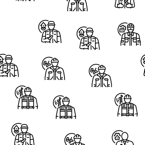 Repair Worker Engineer Man Vector Seamless Pattern 21230982 Vector Art