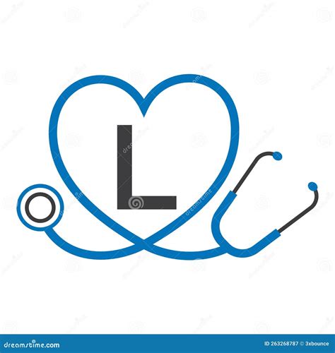 Medical Logo On Letter L Template Doctors Logo With Stethoscope Sign