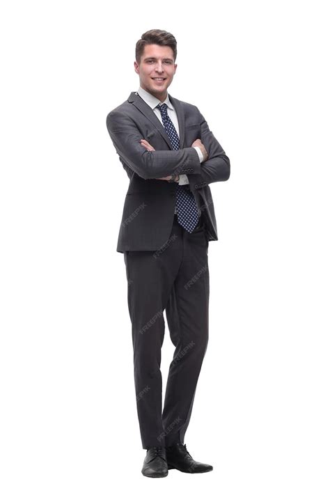 Portrait Of A Successful Young Businessman Isolated On White Premium Photo