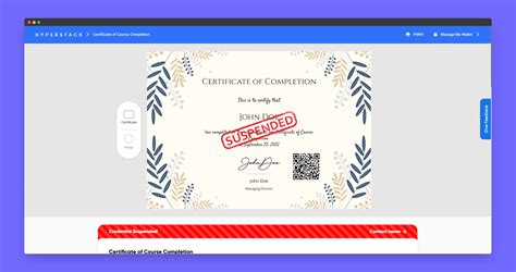 Suspending Credentials Hyperstack Smart Digital Certificates And Badges