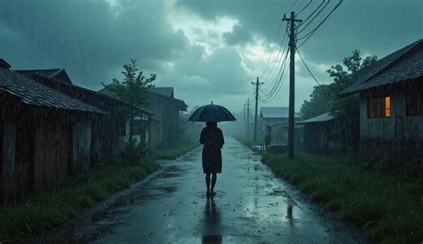 A Realistic Cinematic Scene Of A Person Standing In The Middle Of A