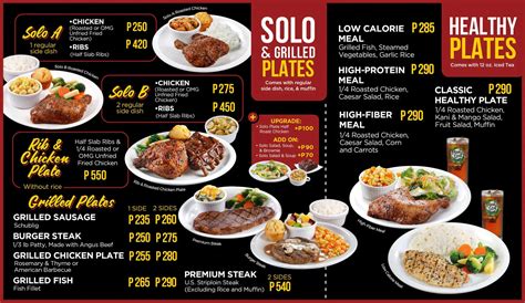 Kenny Rogers Roasters Philippines Menu Prices 2026