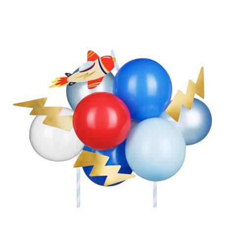 Airplane Themed Balloon Cake Topper Taras Wonderworld