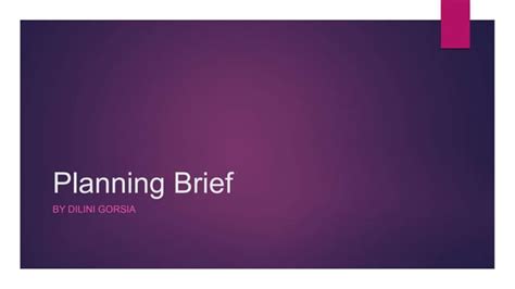 Planning Brief Ppt