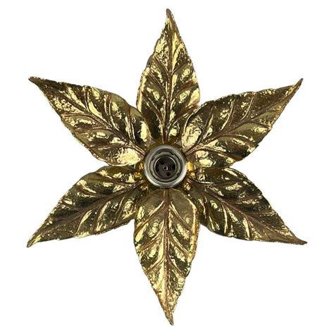 Pair Of Willy Daro Style Brass Flowers Wall Lights By Massive Lighting