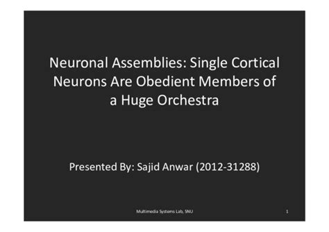 Pdf Neuronal Assemblies Single Cortical Neurons Are Obedient Members Of A Huge Orchestra