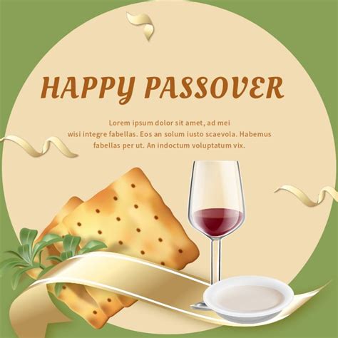 Passover Social Media With Green Illustrated Texture Ai Generated Template Seapik