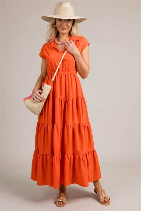 Cora Beth Maxi Hot Coral Sale The Blue Door Boutique