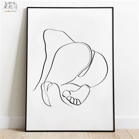 Instant Download Erotic Woman Line Art Sexy Woman Art Print Female