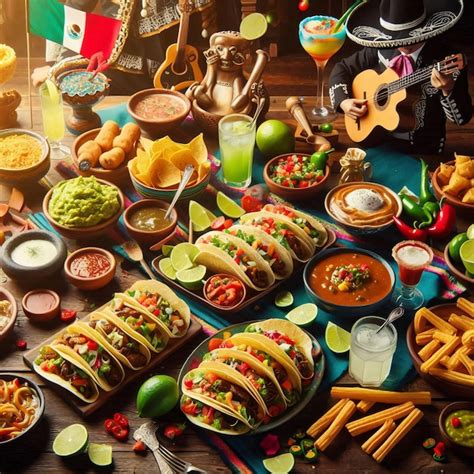 People Enjoying Mexican Barbecue Mexican Food Premium Ai Generated Image