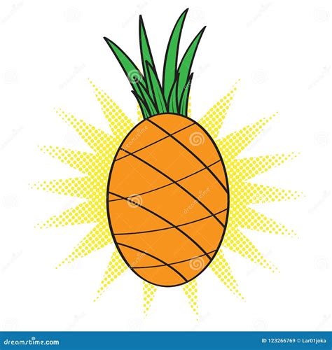 Isolated Comic Pineapple Icon Cartoon Vector 123266769