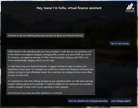 Sofia Virtual Finance Assistant Devpost