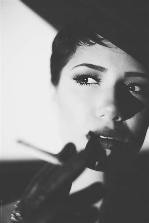 Sensual Woman In Black And White By Stocksy Contributor Koki