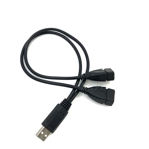 1pc Usb 2 0 A 1 Male To 2 Dual Usb Female Data Hub Power Adapter