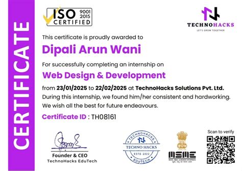 Webdevelopment Internship Dipali Wani