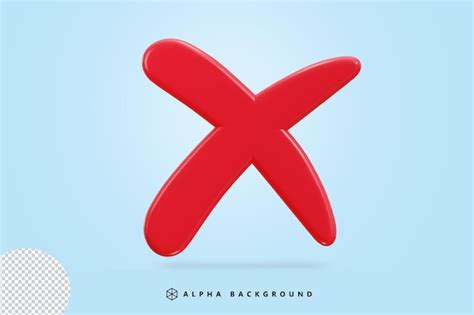 Premium Psd Cross Icon Rejection Symbol 3d Vector Icon