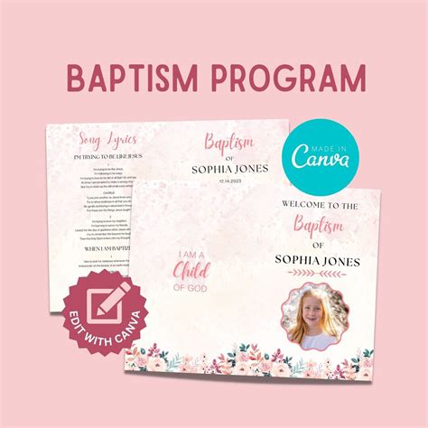 Lds Baptism Program Lds Girls Baptism Program Sophia Baptism