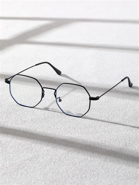 Hombres Gafas De Luz Anti Azul De Marco Geométrico Armação De Oculos