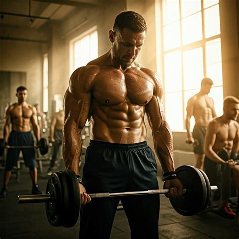 Muscular Men In Divine Gym Atmosphere Ai Art