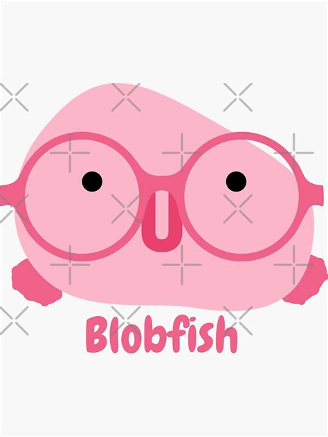Pink Blobfish With Glasses Sticker By Hydreau Redbubble