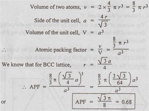 Atomic Packing Factor Apf Definition Formula Calculation Crystal Physics
