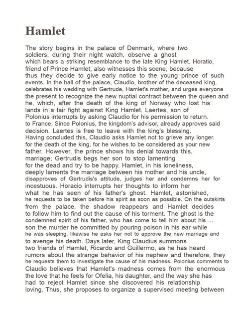 Summary Of Hamlet Pdf Hamlet