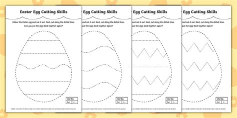 Easter Egg Cutting Skills Activity