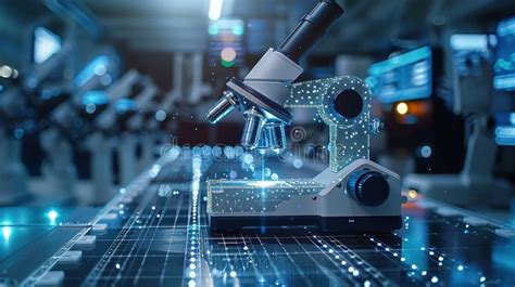 The Microscope Is On The Table A Modern Microscope In A Research