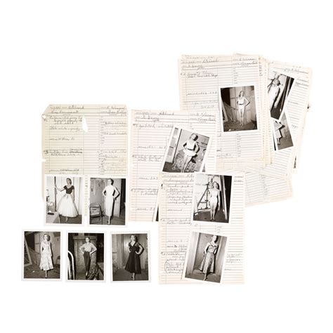 A Costume Continuity File For Grace Kelly And Cast Members Of Rear