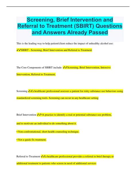 Screening Brief Intervention And Referral To Treatment Sbirt