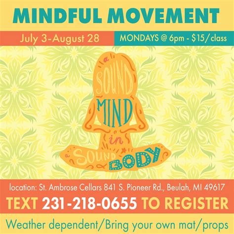 Mindful Movement Yoga St Ambrose Cellars