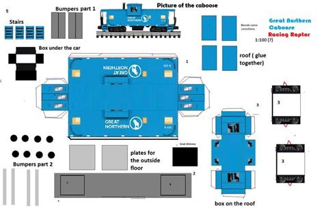 Great Northen Caboose Model Paper Train Paper Cutting Train