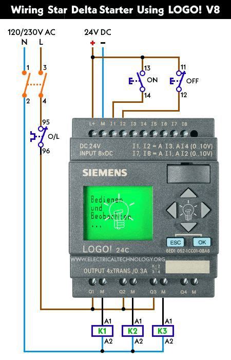 Star Delta Starter Motor Control Circuit Using Logo V8 Plc