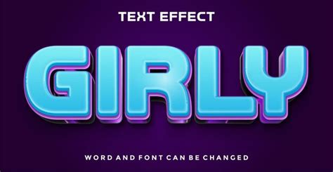 Premium Vector Girls Editable Text Effect
