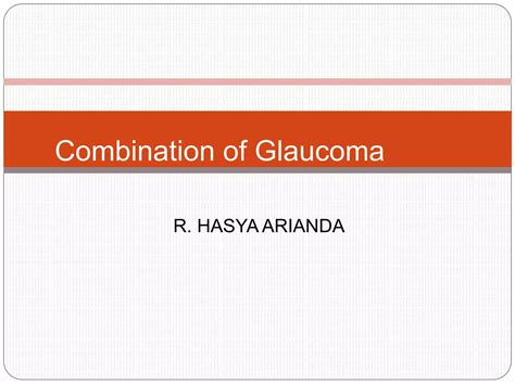 Combination Medication Glaucoma Ppt