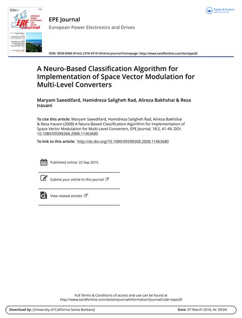 Pdf A Neuro Based Classification Algorithm For Implementation Of